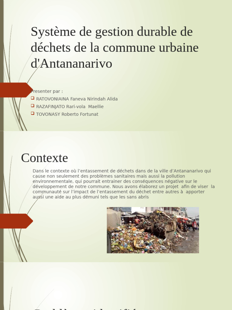 Système de Gestion Durable de Déchets | PDF