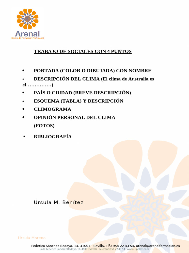 EJERCICIO CLIMA | PDF