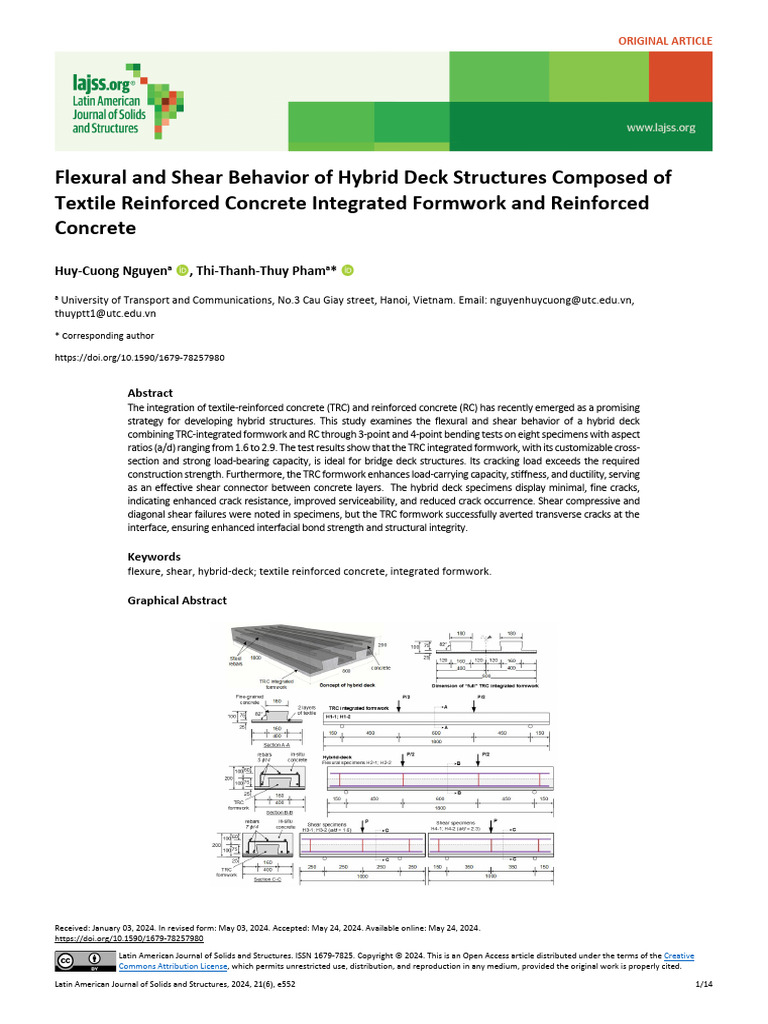 Flexural and Shear Behavior of Hybrid Deck Structu | PDF