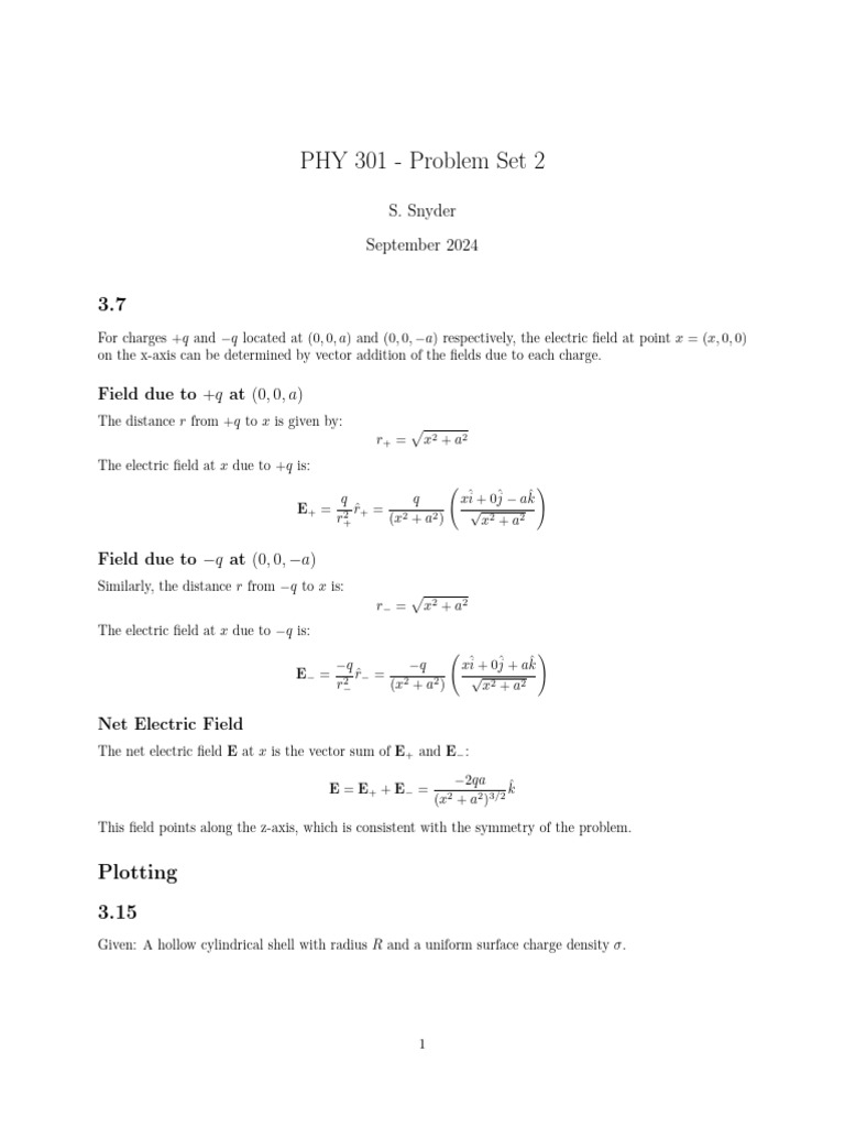 Phy 301 - HW2 | PDF