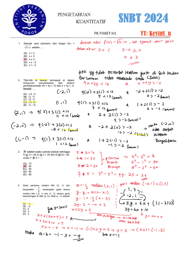 Pembahasan PK Paket h1 | PDF