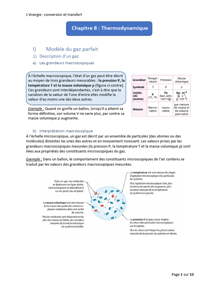 Chapitre 8 Thermodynamique | PDF