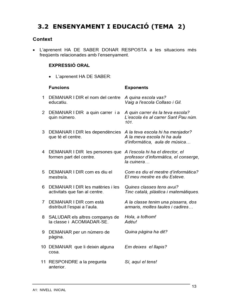 Continguts T2 Aula Acollida | PDF