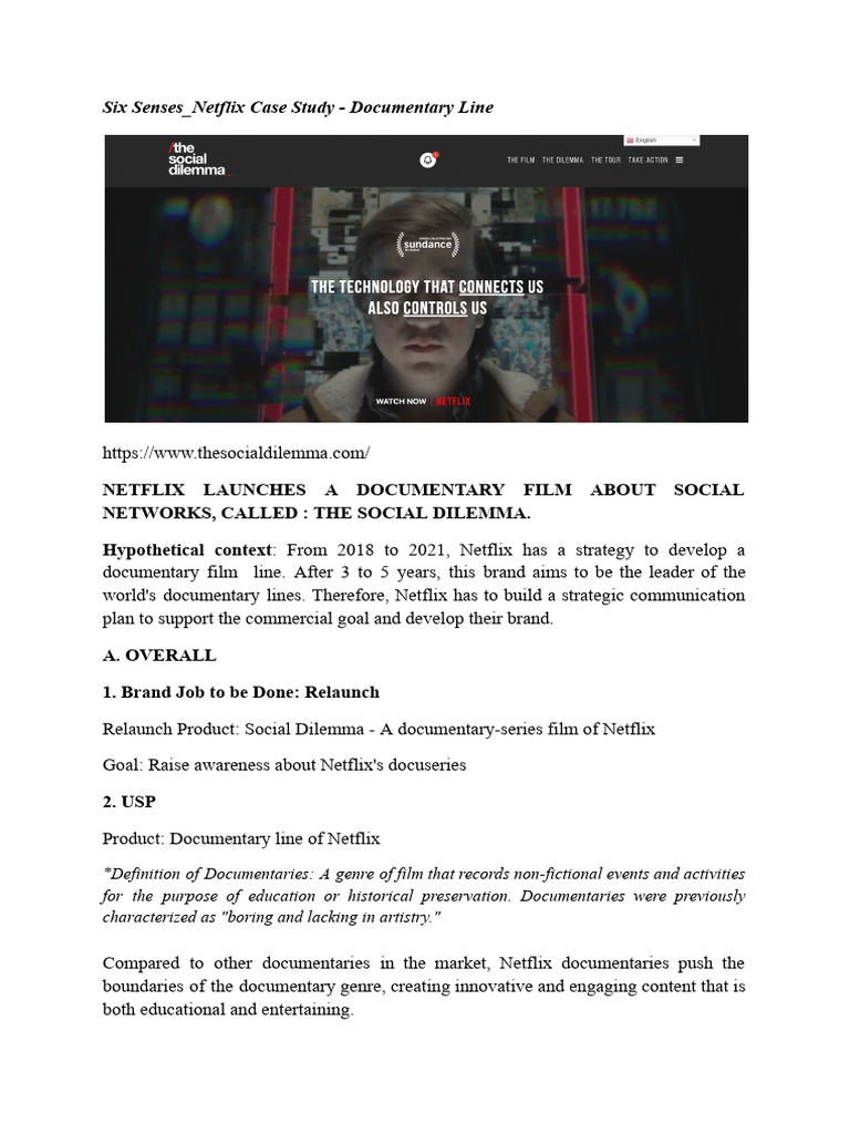 Netflix's Social Dilemma Docuseries Strategy | PDF | Netflix | Social Media
