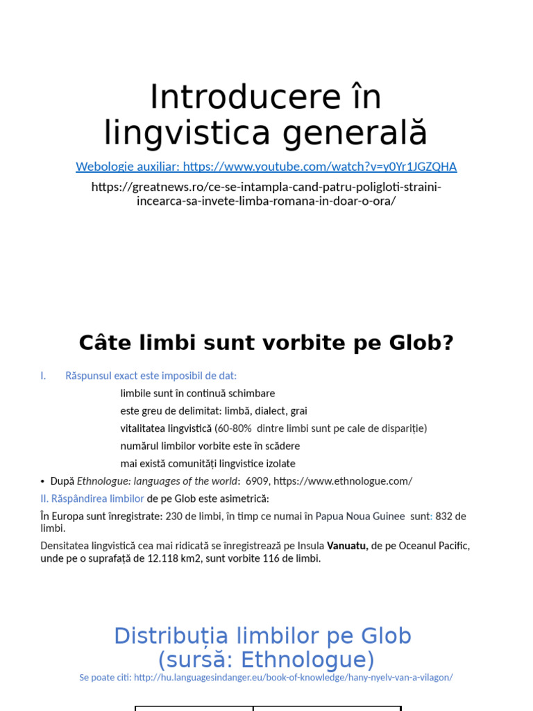 Introducere Lingvistica | PDF
