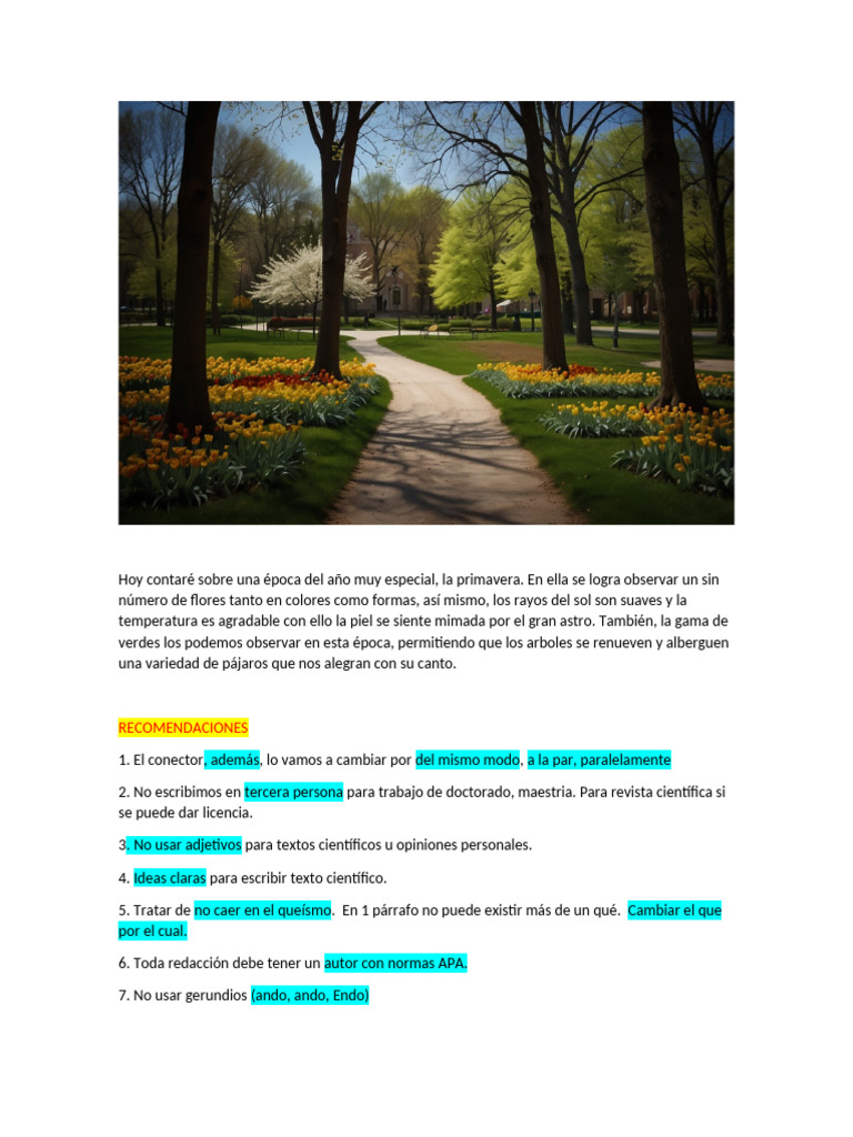 Redaccion Con La Primavera | PDF | Artes del Lenguaje y Comunicación ...
