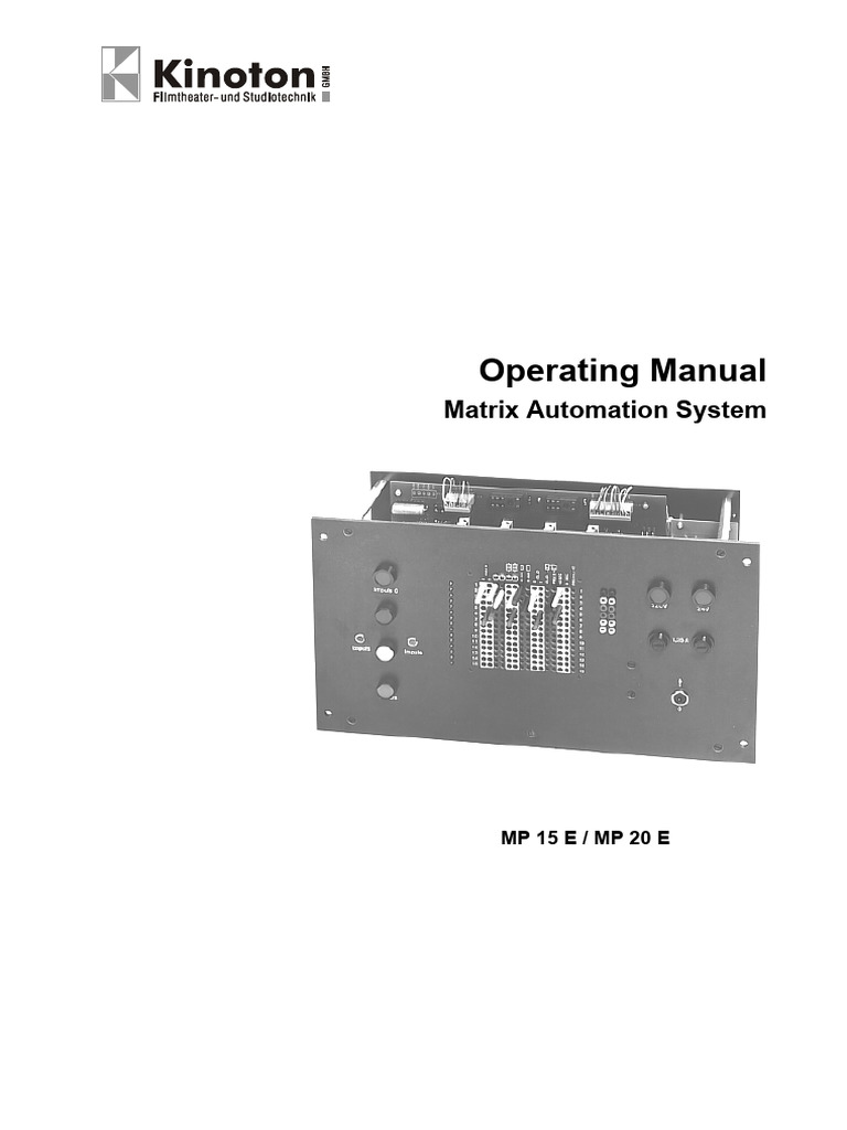 Operating Manual: Matrix Automation System | PDF