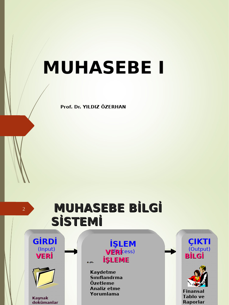 Muhasebe I: Prof. Dr. Yildiz Özerhan | PDF