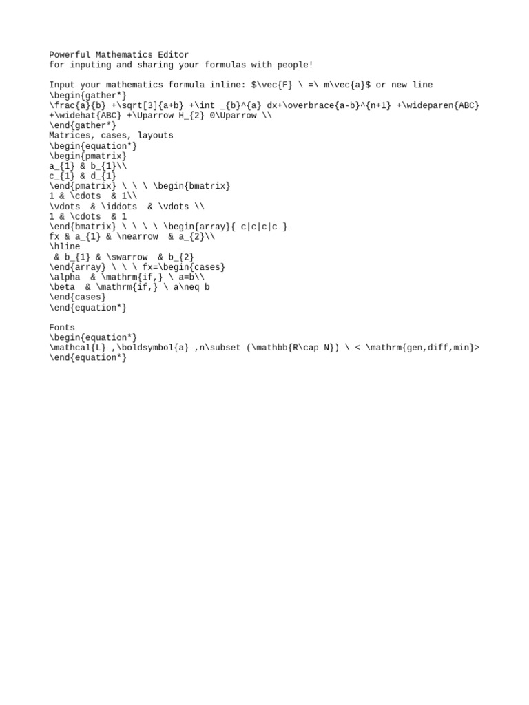 Welcome To Mathcha | PDF