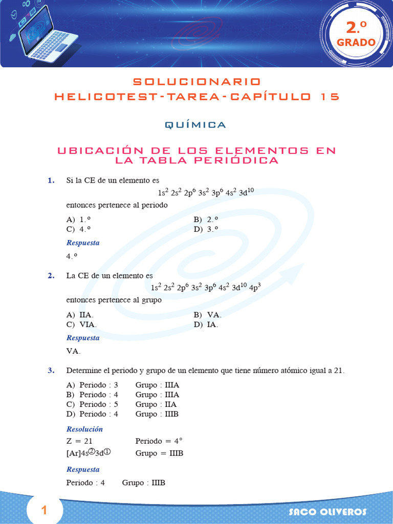 7 - Quim - 2° - Cap 15 - Sol - Tarea - 23 | PDF