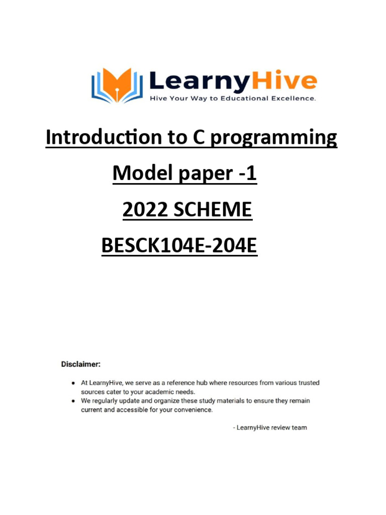 BESCK104E 204E Model Paper 1 | PDF