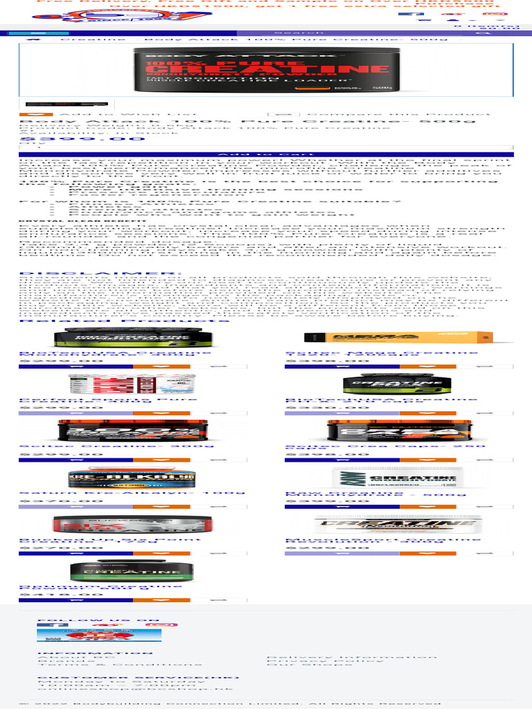 Body Attack 100 Pure Creatine | PDF