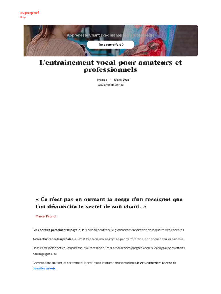 Technique Vocale - Top 10 Des Exercices - Superprof | PDF