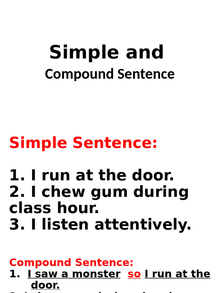 Simple and Compound Sentences | PDF