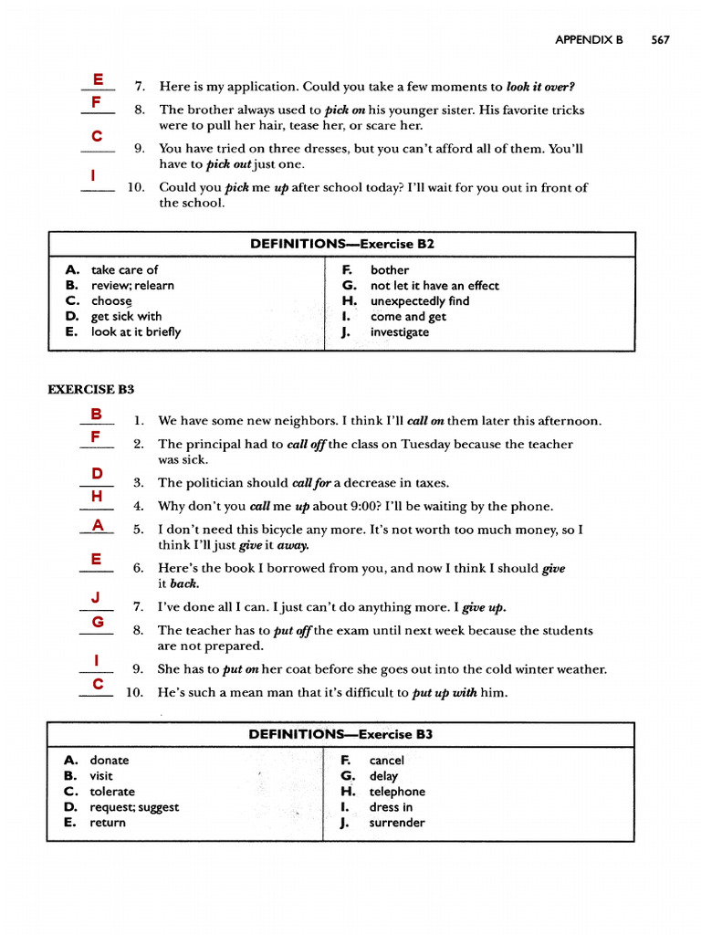Appendix B_Two- and Three-Part Words & Idioms_with answer key-2 | PDF