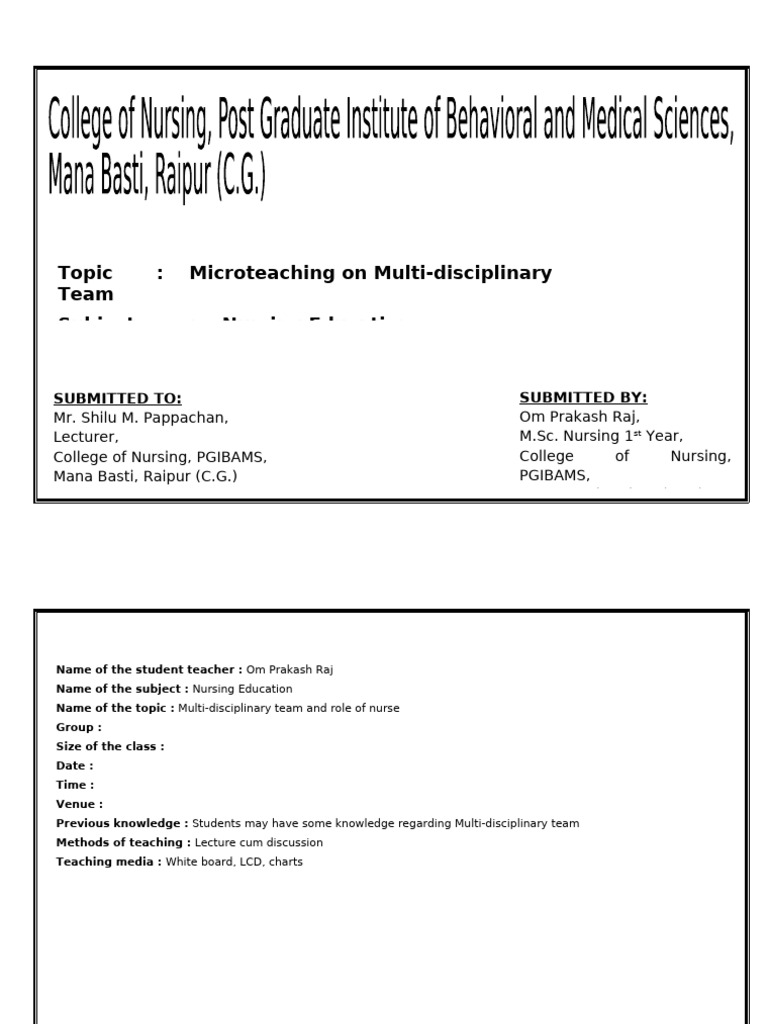 Multidisciplinary Team | PDF