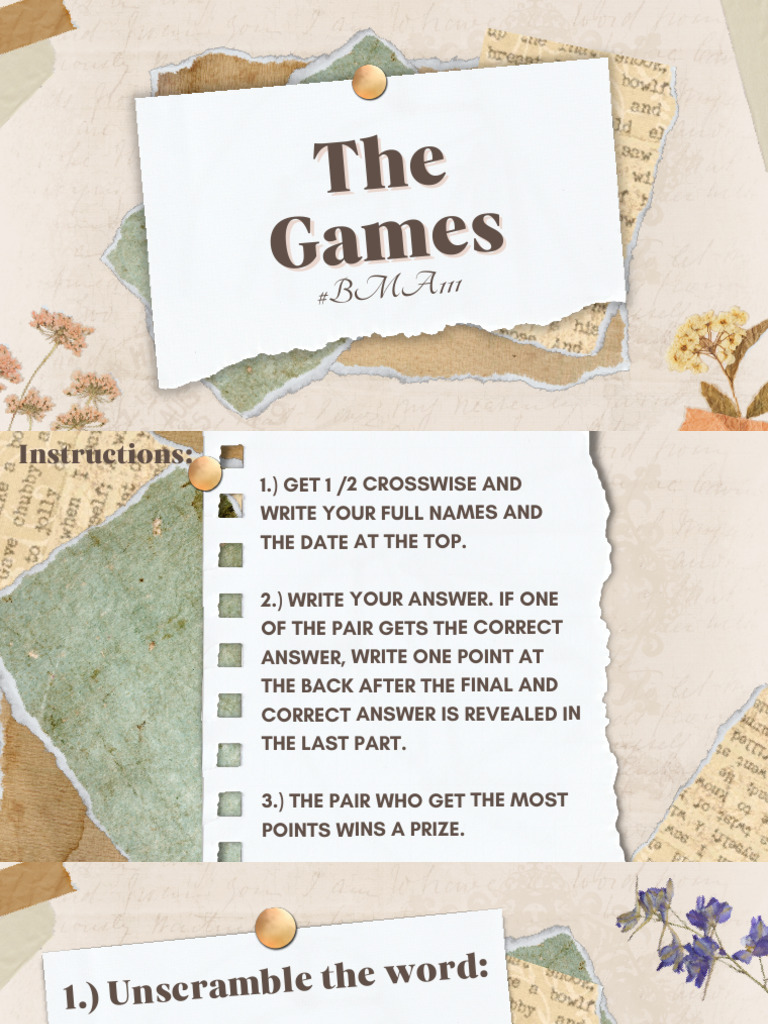 Bma 111 Group 2 The Games | PDF