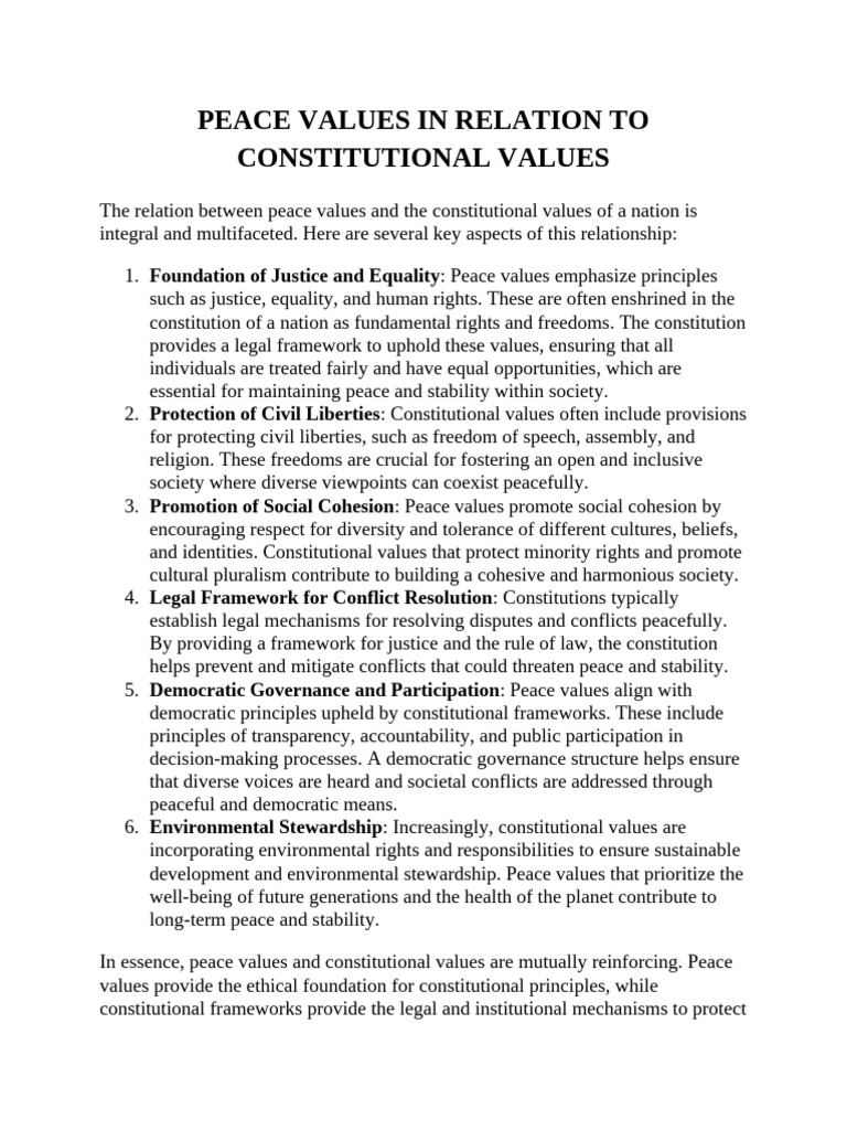 Peace Values | PDF