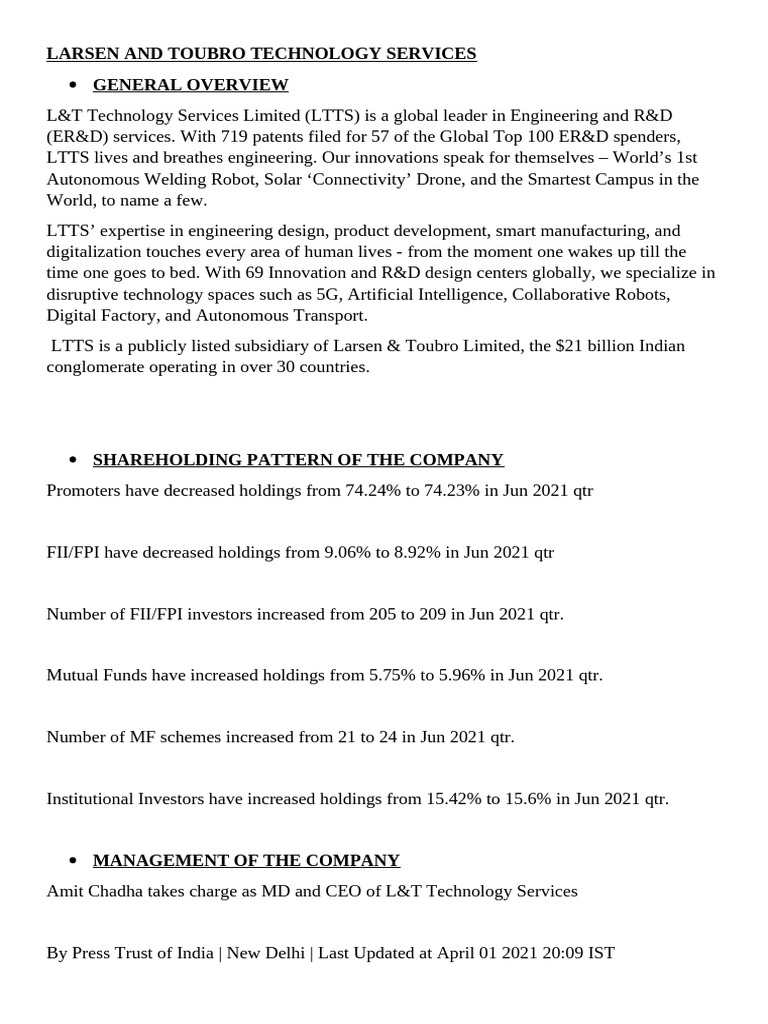 LTTS Finlatics | PDF