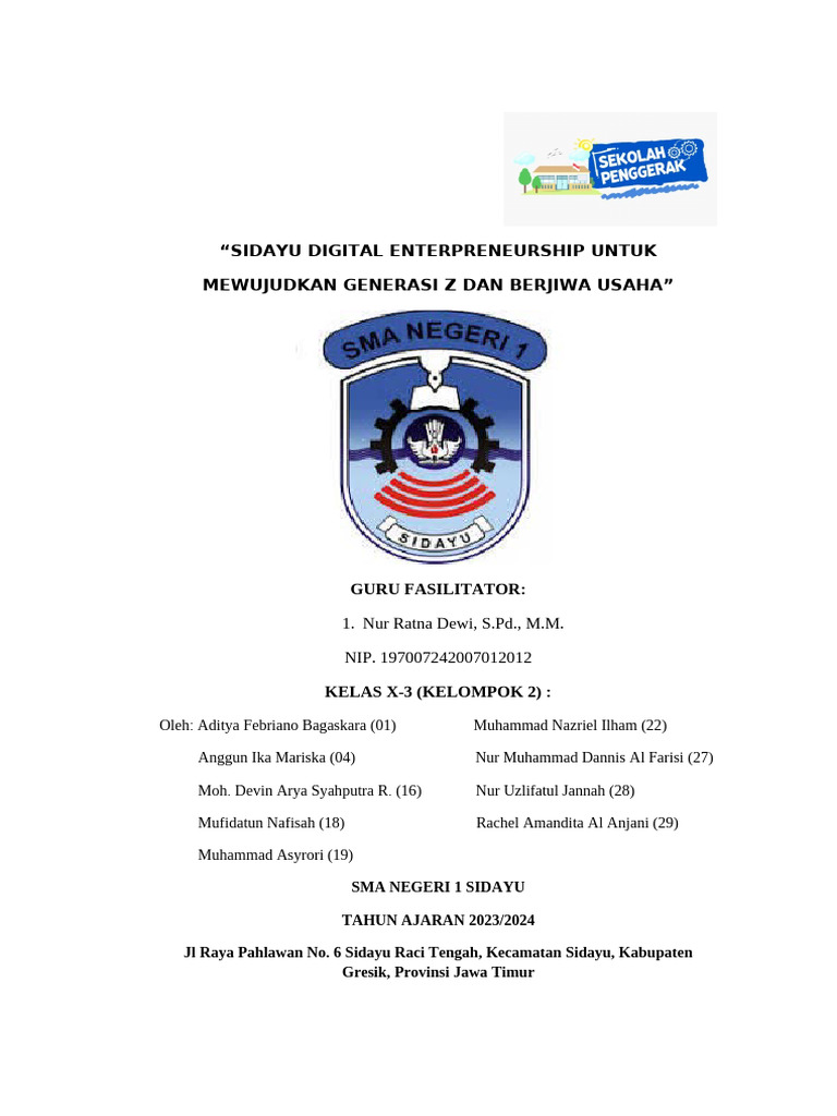 Projek Kewirausahaan Kel.2 Smansi | PDF