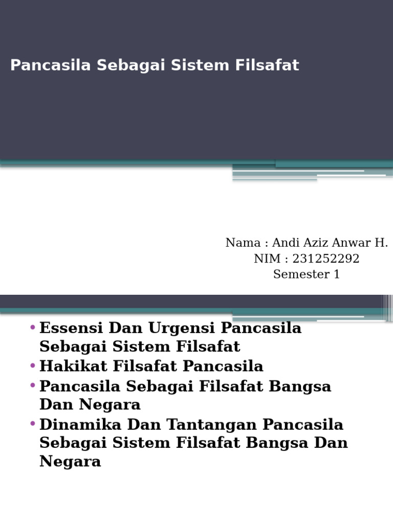 Pancasila Sebagai Sistem Filsafat | PDF | Filsafat