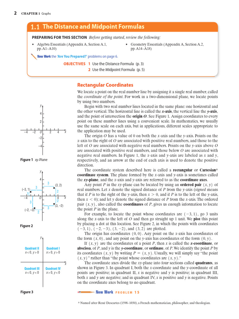 Lecture # 1 - The Distance and Midpoint Formulas | PDF