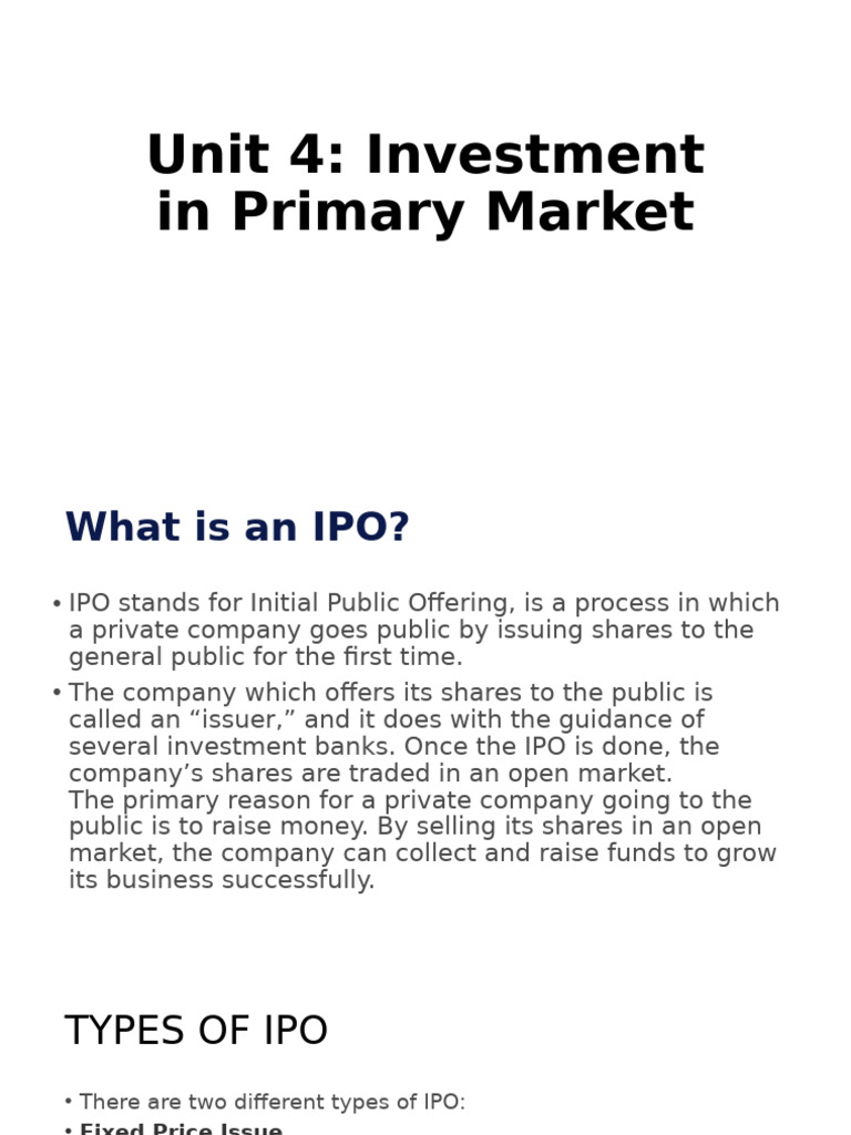 IPO, FPO, and OFS Explained | PDF | Initial Public Offering | Investing