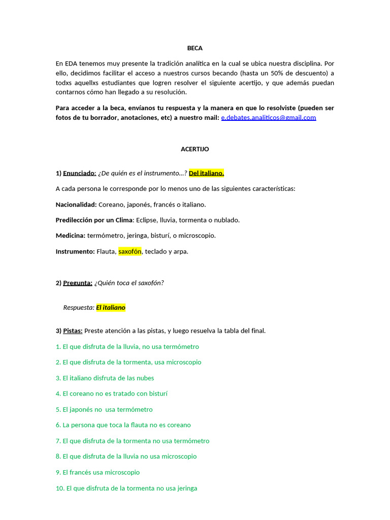 Acertijo de Einstein | PDF