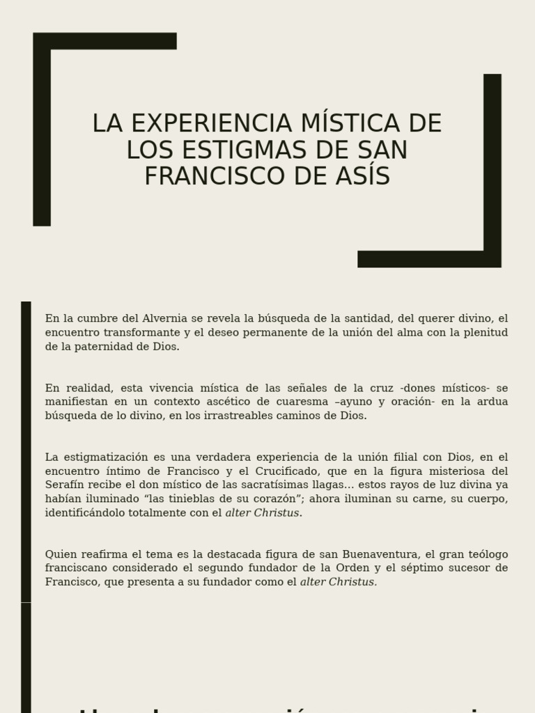 La Experiencia Mistica de Los Estigmas de San Francisco de Asis | PDF ...
