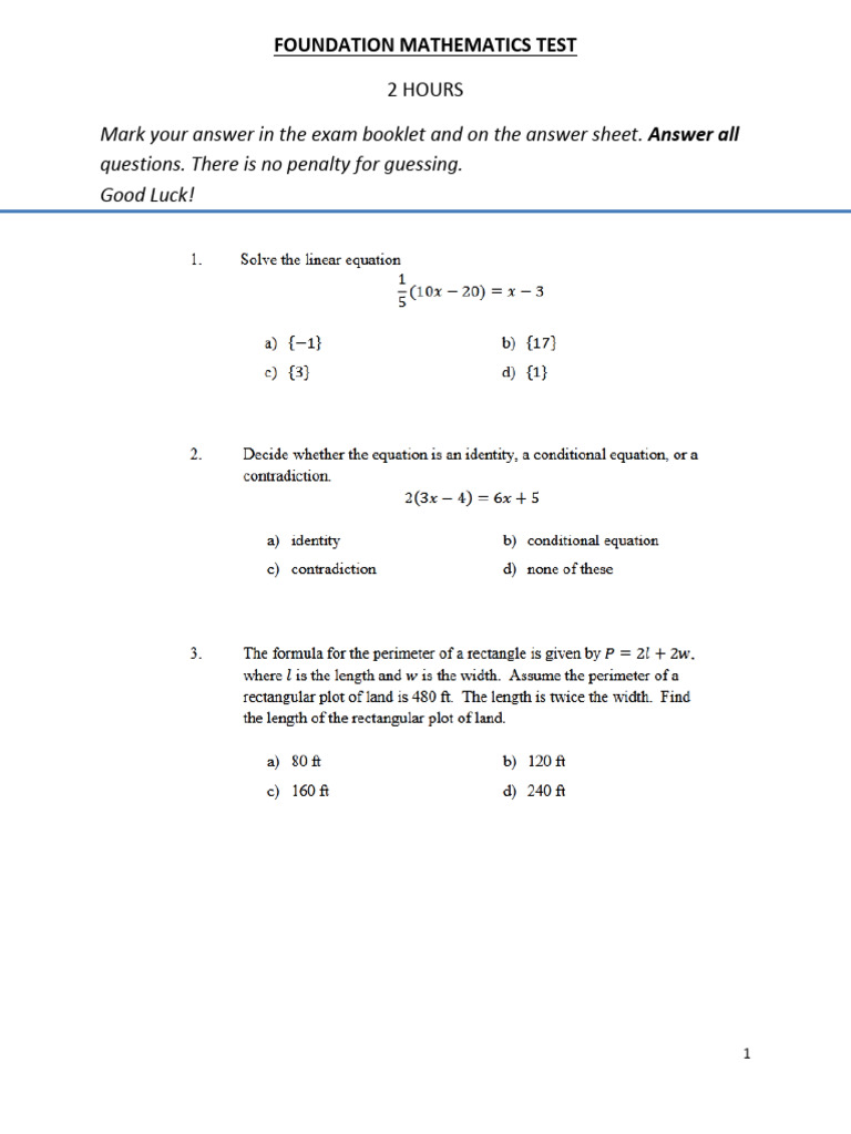 1636954970780_foundation Mathematics Test | PDF