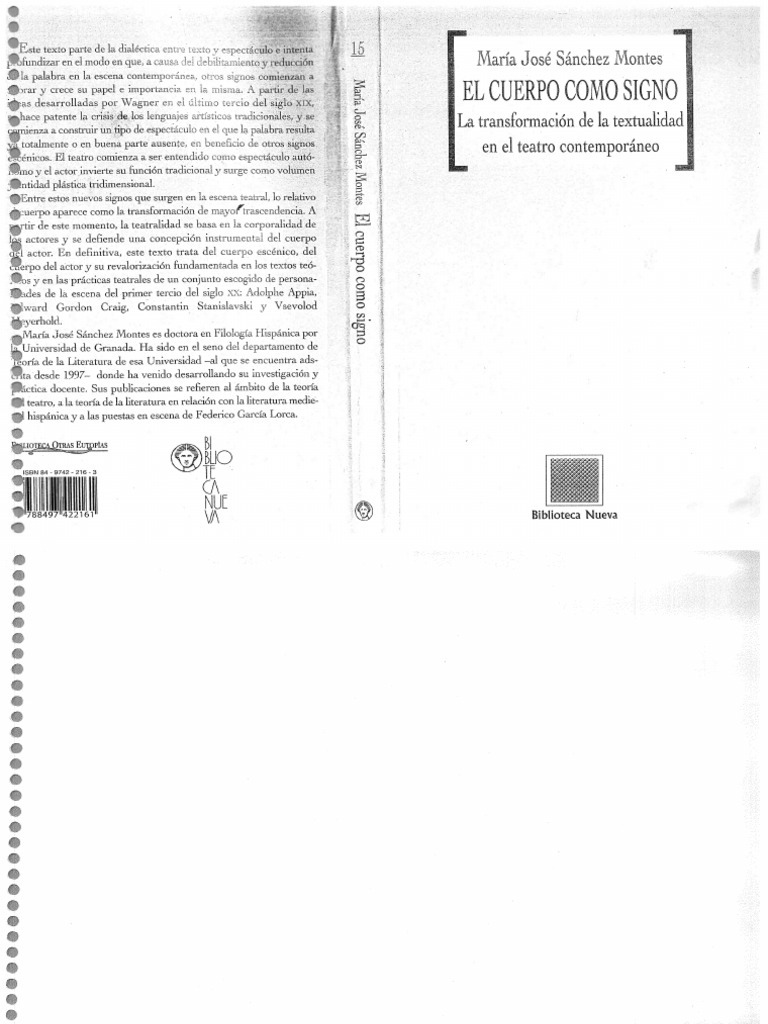 El Cuerpo Como Signo Maria Jose Sanchez Montes | PDF