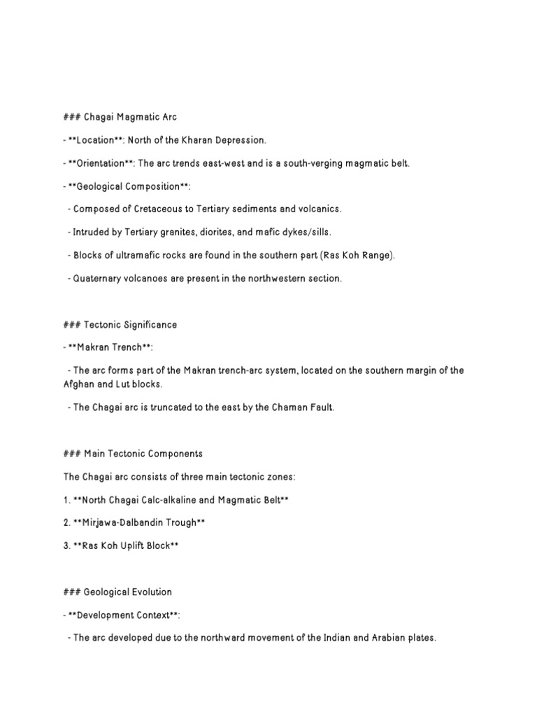 Chagai Magmatic Arc | PDF