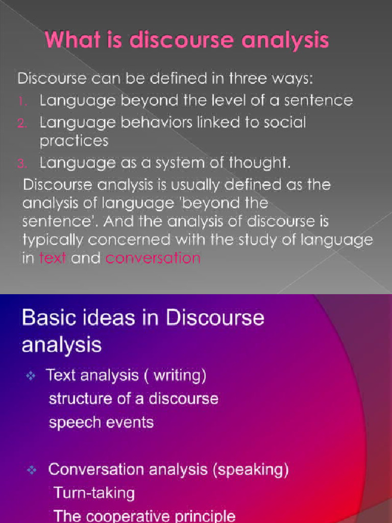Discourse Analysis - 1 | PDF