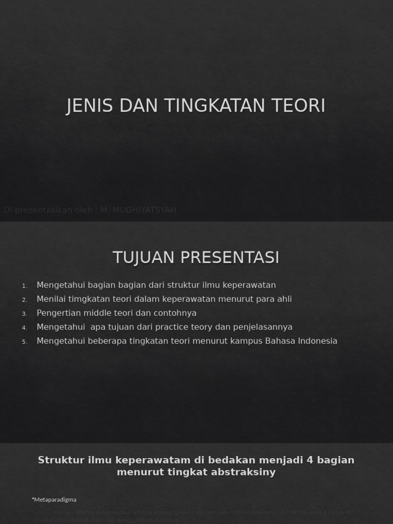 Jenis Dan Tingkatan Teori - M. Mughiyatsyah | PDF