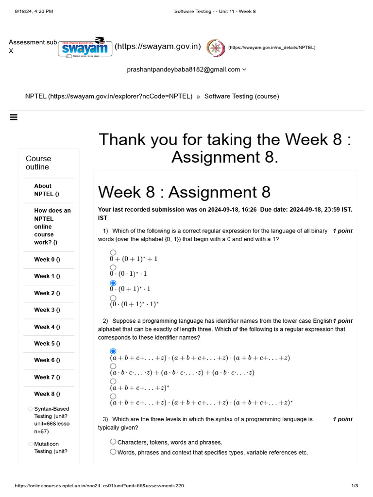 Software Testing - Unit 11 - Week 8 | PDF