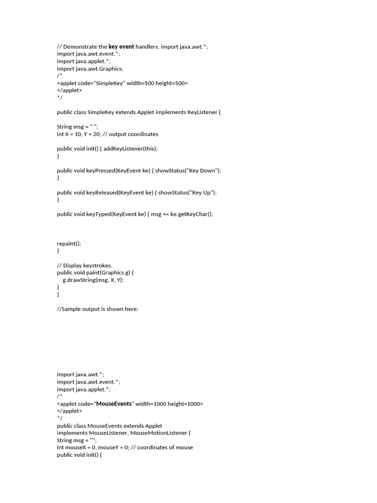Java Program Key Mouse Adapter | PDF