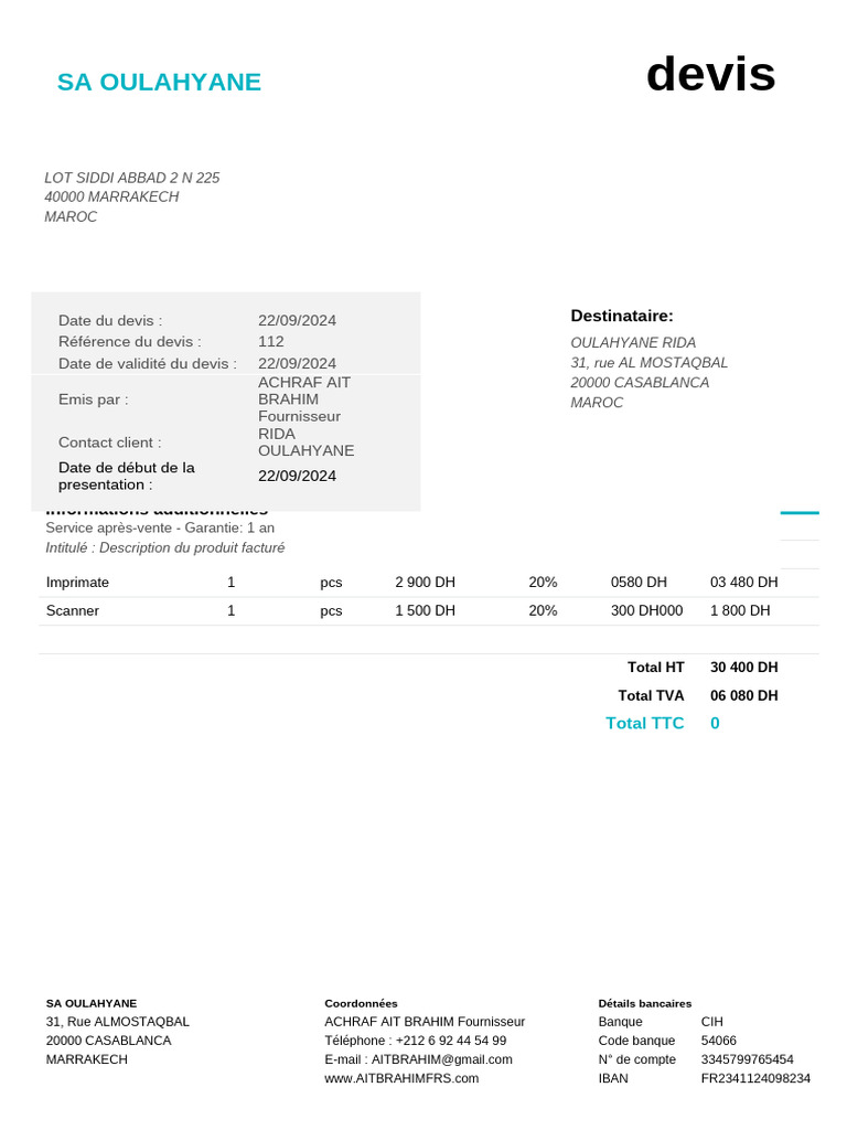 Modele de Devis | PDF