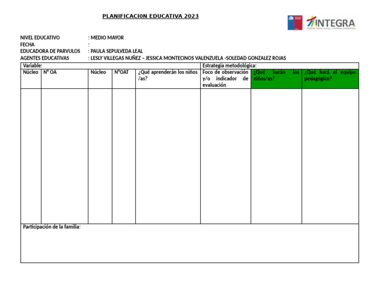 Fomato Planificaciones | PDF