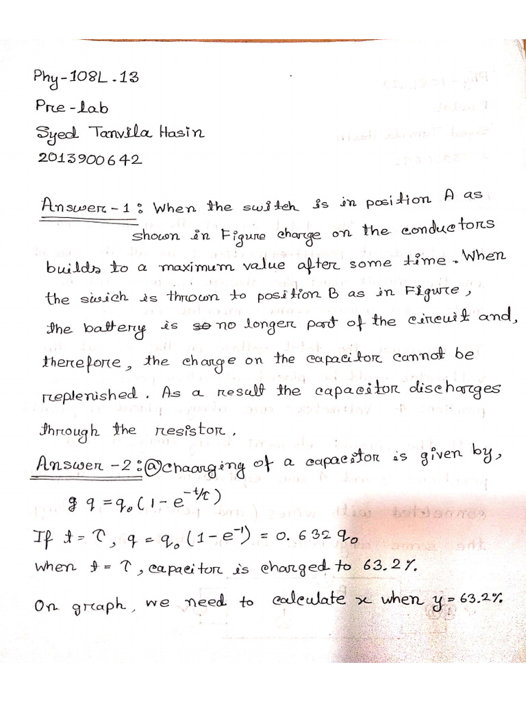 Phy108 pre-lab 2 | PDF