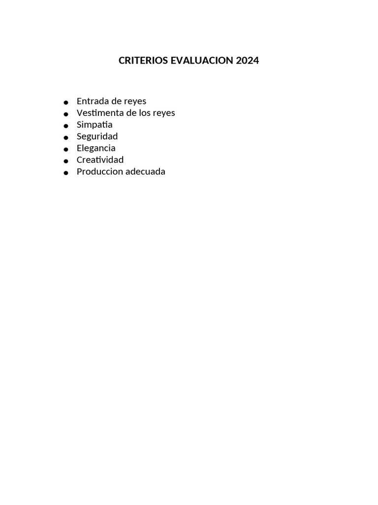 CRITERIOS EVALUACION 2024 | PDF