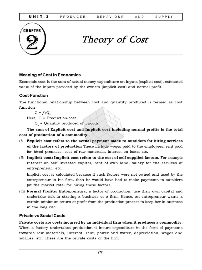 Unit-3_Ch-2_Cost_Final | PDF