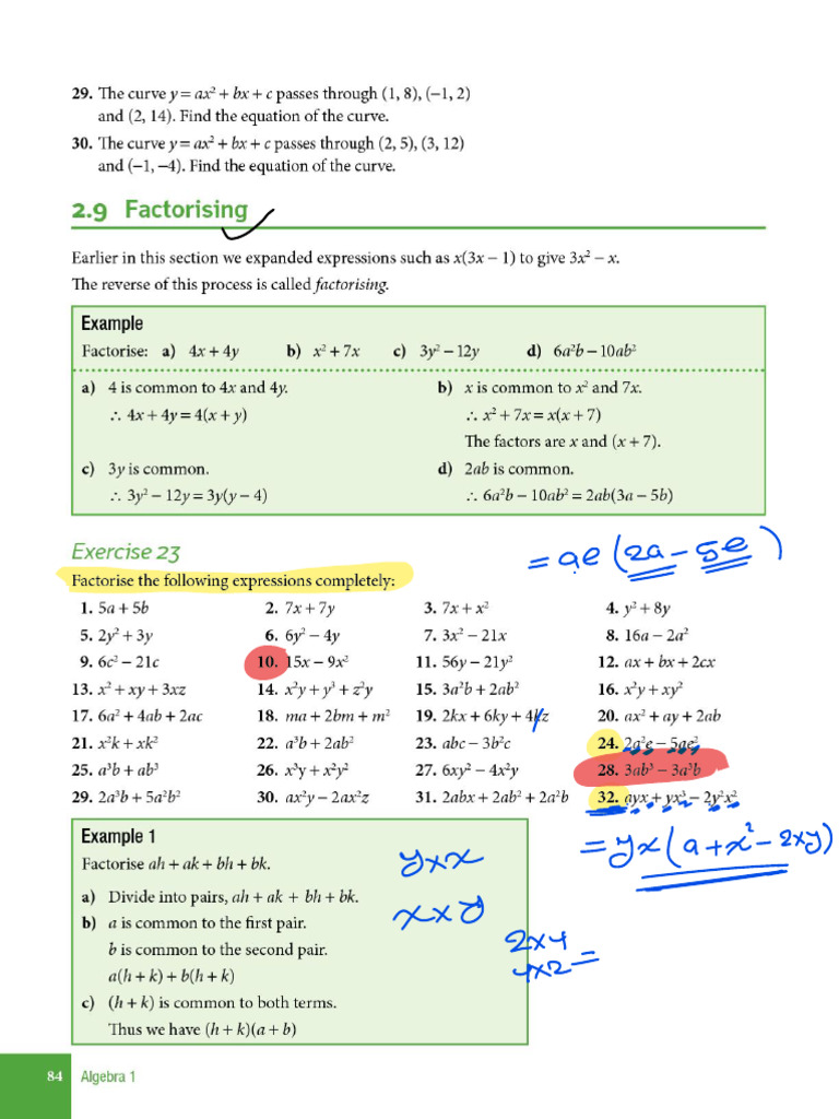 Factorising&&&& | PDF