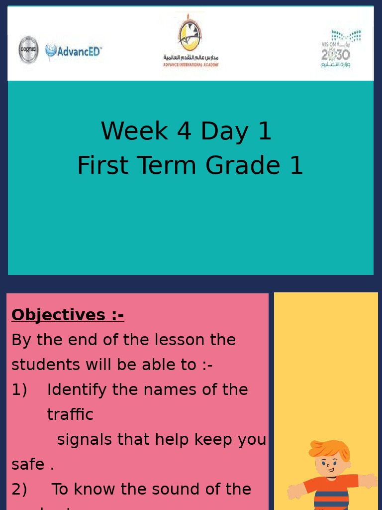 Week 4 Day 1 First Term Grade 1 | PDF