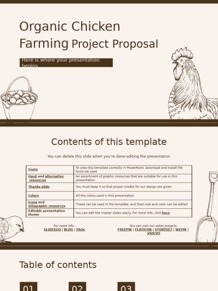 Organic Chicken Farming Project Proposal by Slidesgo | PDF