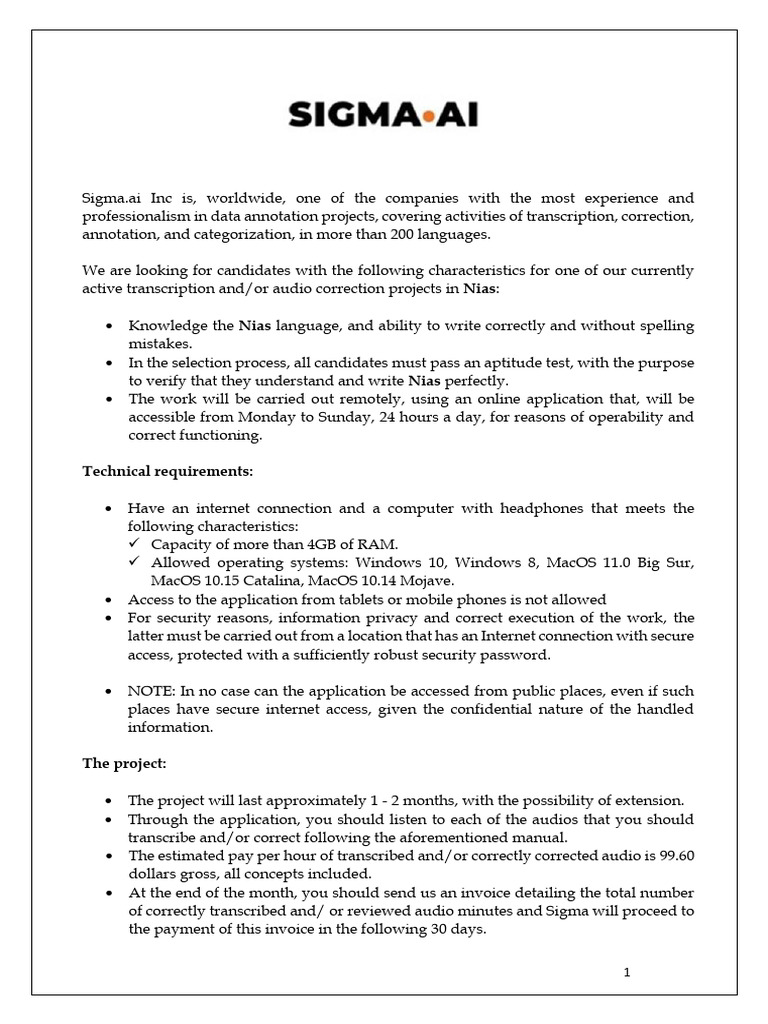 Nias Transcription Project - Freelancers | PDF