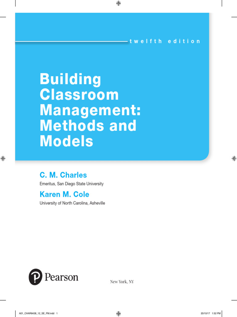 Building Classroom Management: Methods and Models: C. M. Charles Karen ...