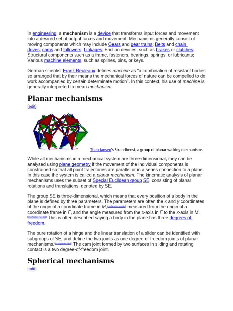 Planar Mechanisms | PDF