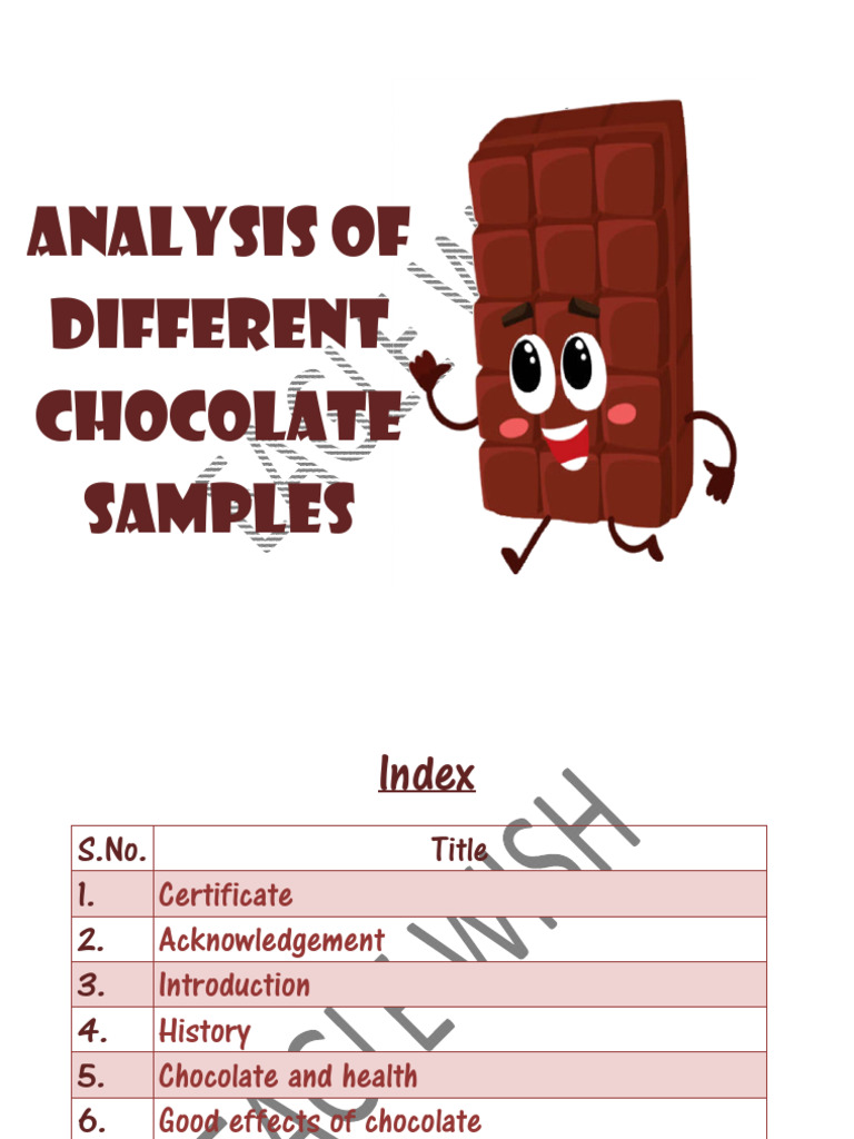 Analysis of Different Chocolate Samples | PDF