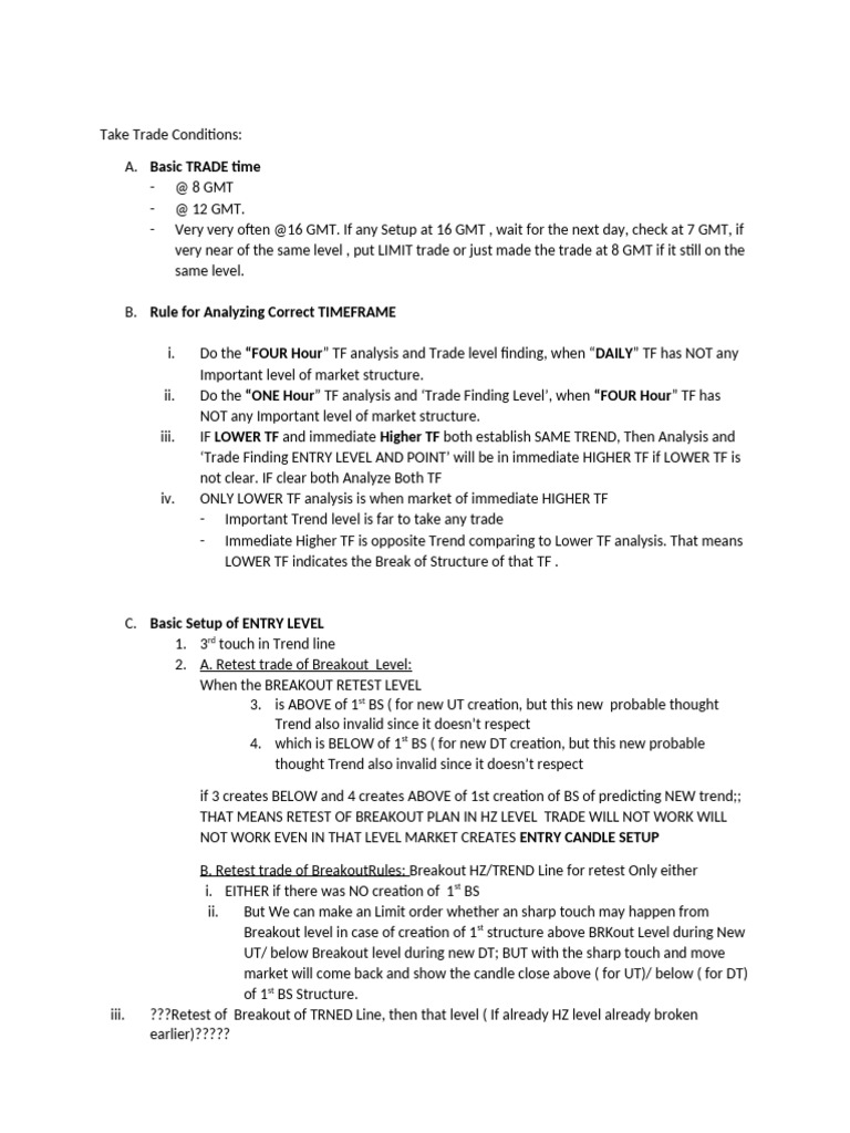 Take Trade Conditions | PDF