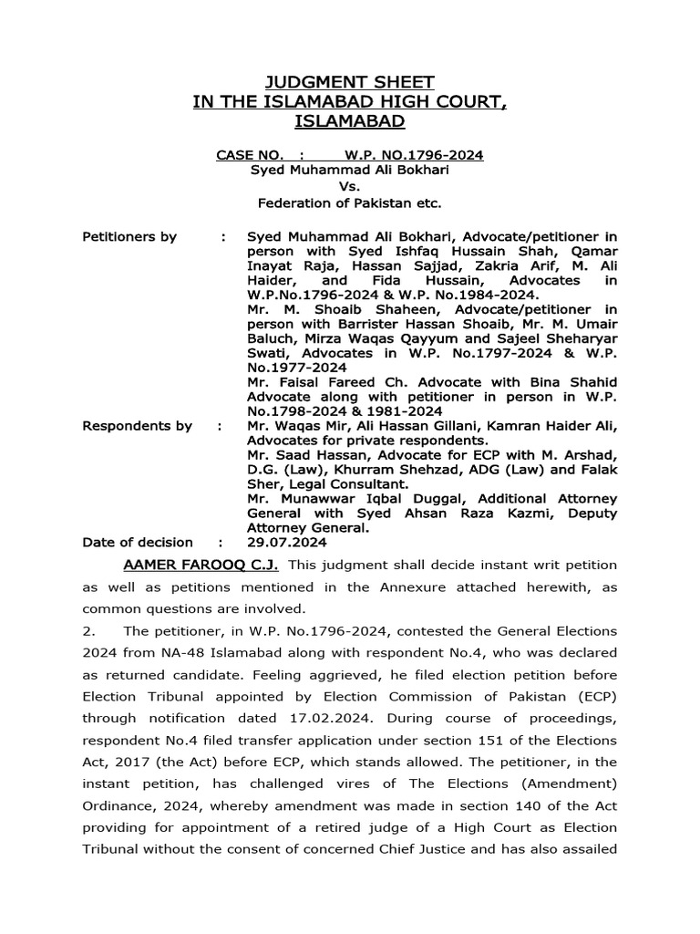 Ali Bokhari v. FOP & Ors. | PDF
